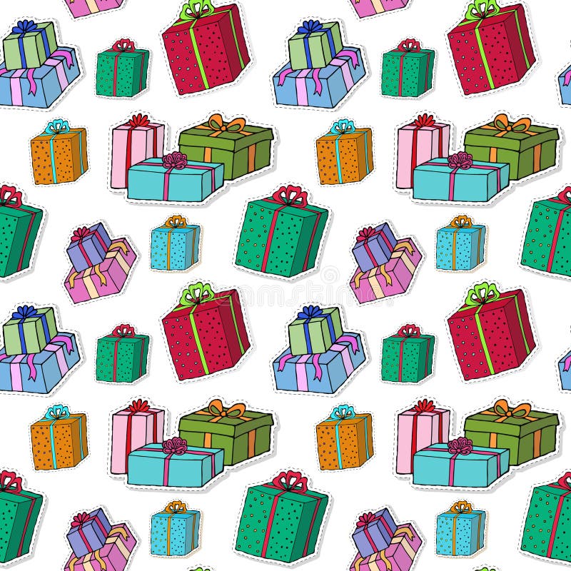 Gift Seamless Pattern. Seamless Happy Birthday Colorful Pattern Stock ...
