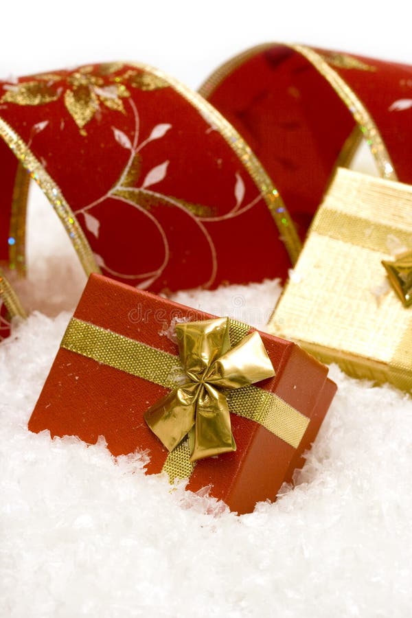 Giftbox in snow stock image. Image of newyear, background - 11730321