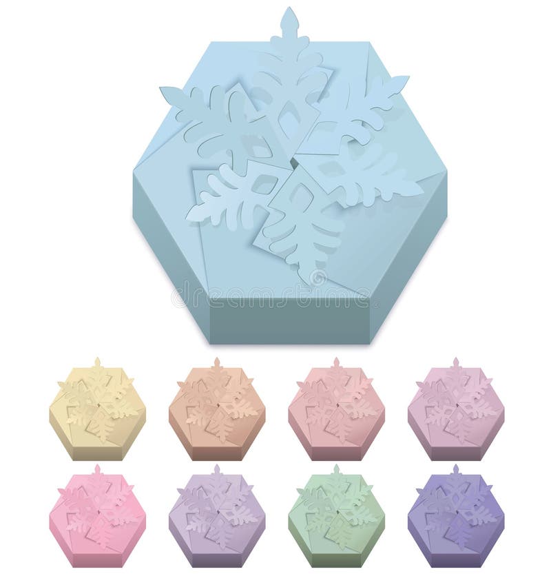 Christmas Gift Boxes with Snowflake. Stock Vector - Illustration of ...