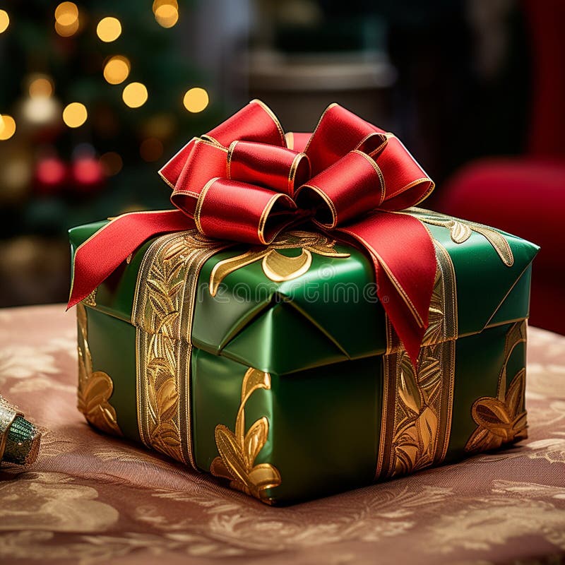 Christmas gift close-up stock image. Image of colleagues - 293421449