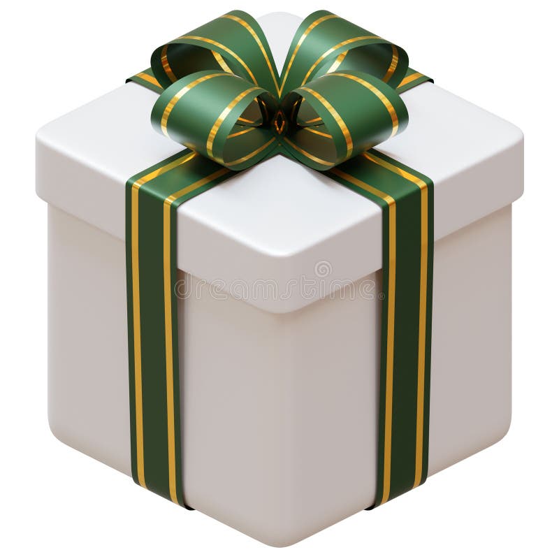 Christmas Gift Cube Box 3D Rendering Illustration Stock Illustration ...
