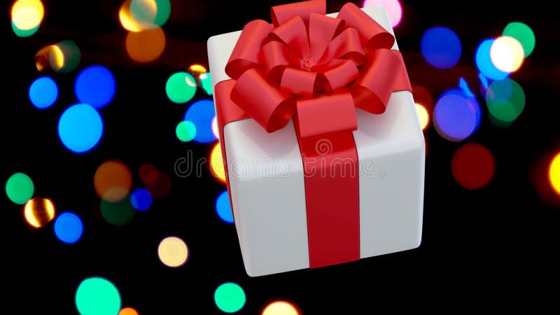 Christmas Gift Dropping and Bouncing on White Background in Slow Motion ...