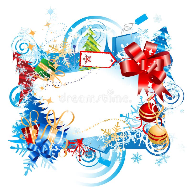 Christmas gift, frame stock vector. Illustration of abstract - 6876049
