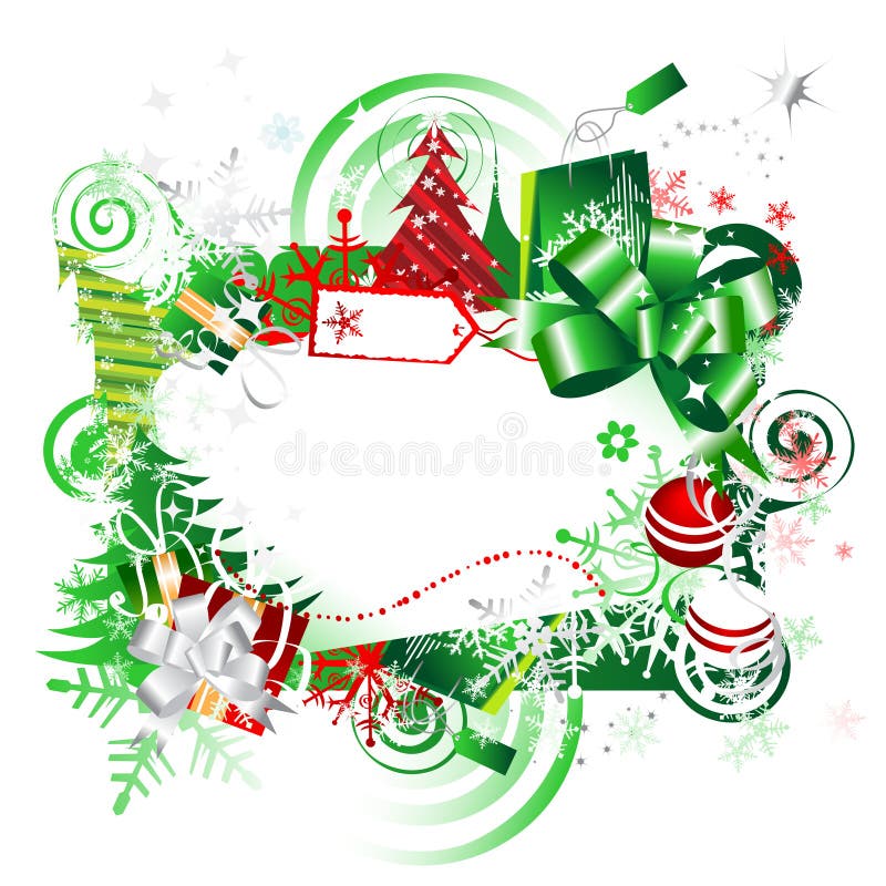 Christmas gift, frame stock vector. Illustration of abstract - 6876049