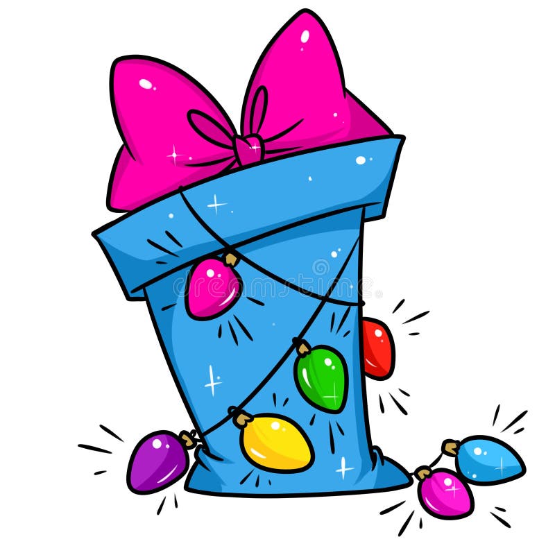 Christmas Gift Garland Cartoon Stock Illustration - Illustration of ...