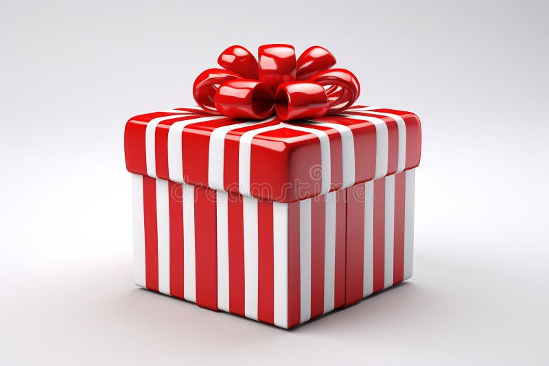 Christmas Gift Red and White Box. Holiday Greeting Card Stock ...