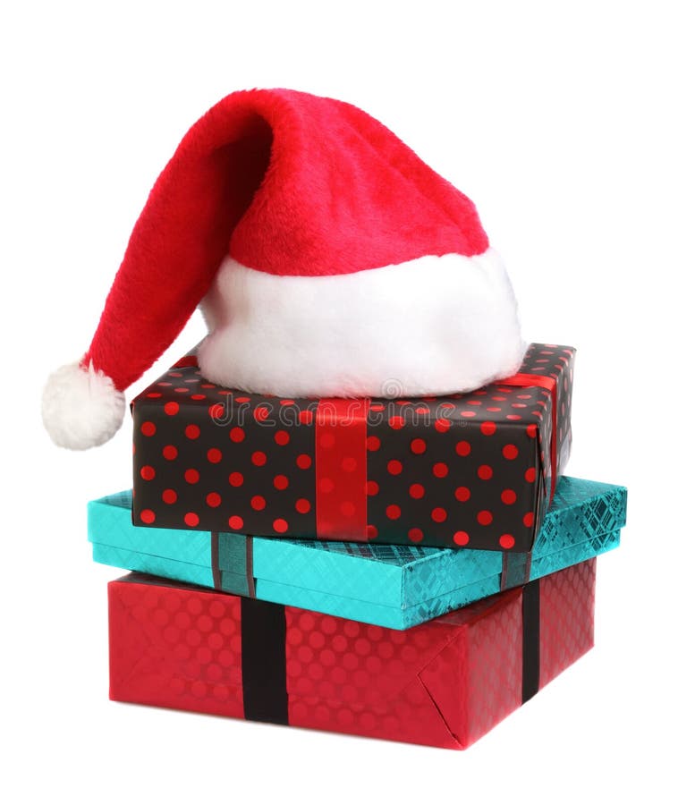 Christmas Gift and Santa Hat Stock Image - Image of gift, symbol: 22284553