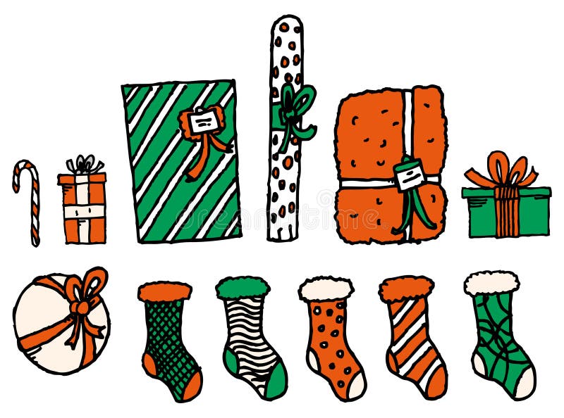 Christmas gift set stock vector. Illustration of green - 31833541