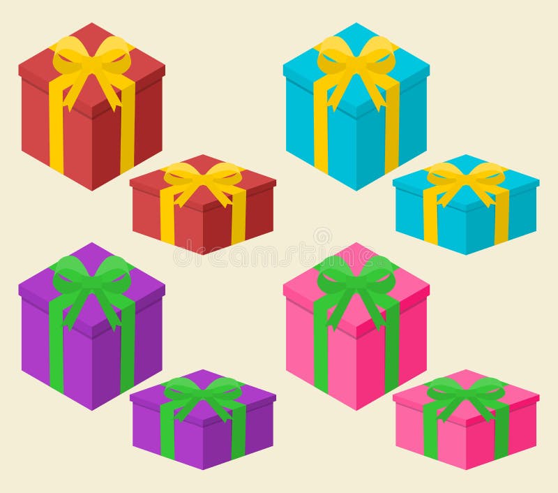 Christmas gift set stock vector. Illustration of icon - 136254507