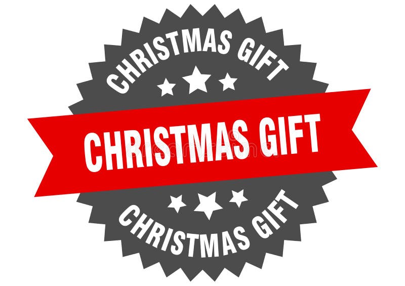 Christmas Gift Sign. Christmas Gift Circular Band Label. Christmas Gift ...