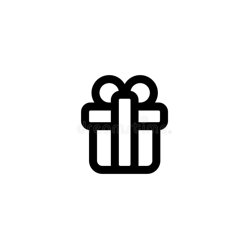 Gift Simple Black Line Vector Icon Stock Vector - Illustration of icon ...
