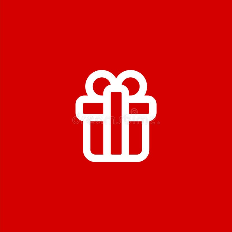 Gift Box Simple Line Web Iccon Stock Vector - Illustration of ...