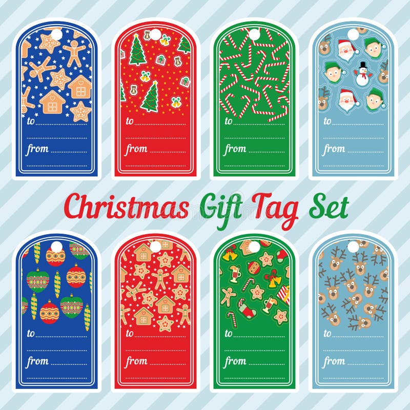 Christmas Gift Tag Design Set Stock Vector - Illustration of present ...