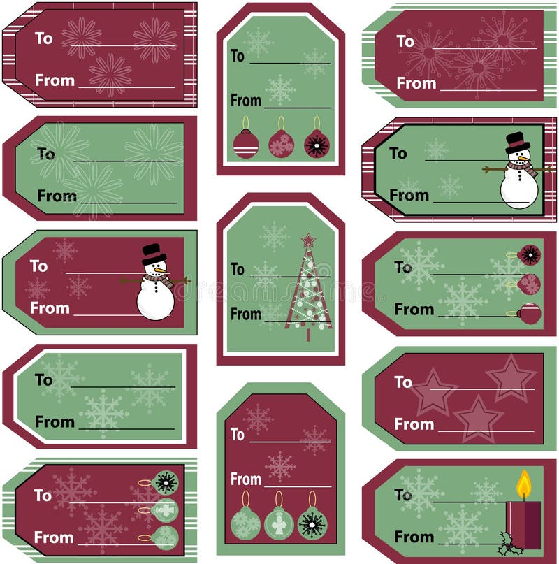Christmas Gift Tag Vector Collection Stock Vector - Illustration of ...