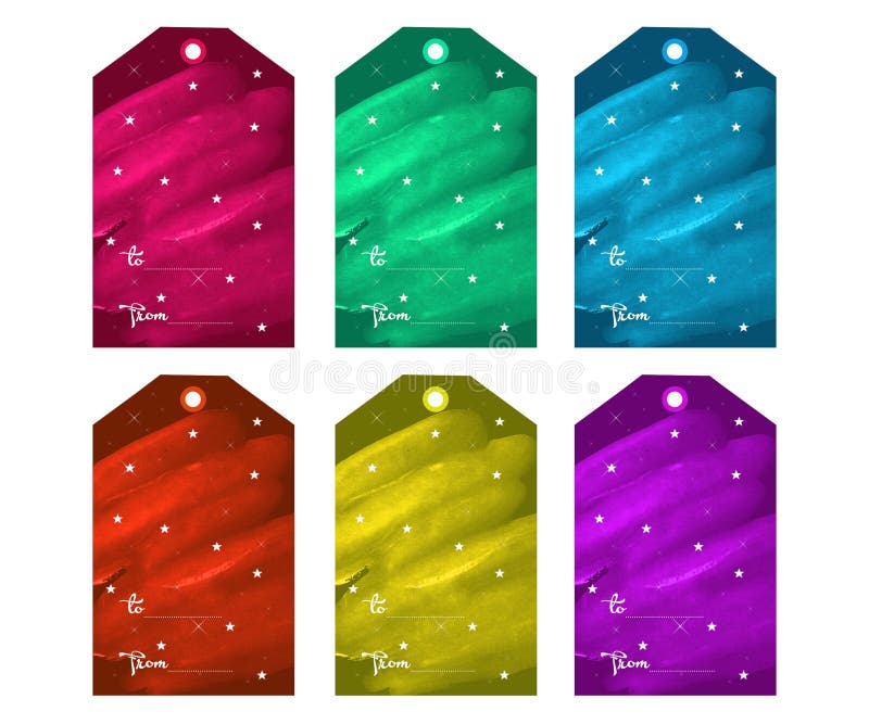 Christmas Gift Tags, Colorful Designs Tags Stock Illustration ...