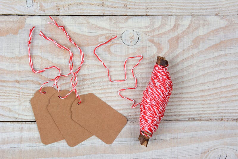 Christmas Gift Tags and String Stock Image - Image of tied, still: 59266623