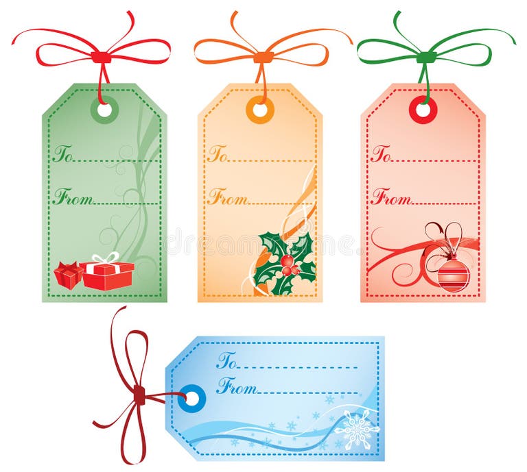 Christmas Gift Tags, Vector Stock Vector - Illustration of ornament ...