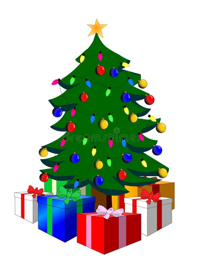 Christmas Gift Tree stock illustration. Illustration of generous - 1198521