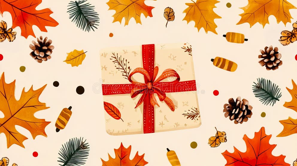 Christmas Gift Wrap Pattern, Printable, Plain Background Stock ...