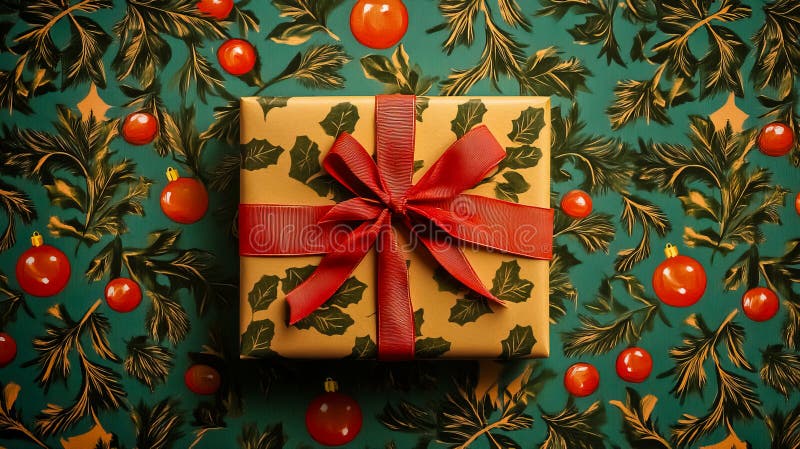 Christmas Gift Wrap Pattern, Printable, Plain Background Stock ...