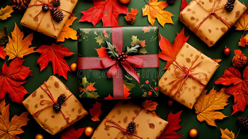 Christmas Gift Wrap Pattern, Printable, Plain Background Stock ...