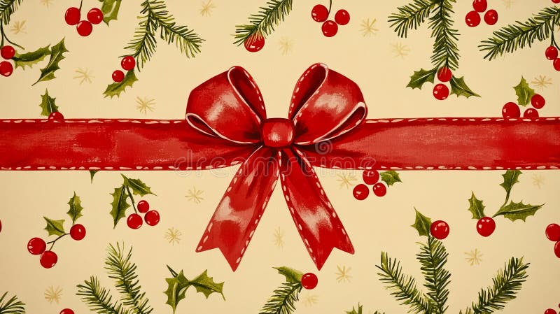 Christmas Gift Wrap Pattern, Printable, Plain Background Stock ...