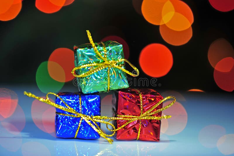 Christmas Gifts and Abstract Background Light Stock Photo - Image of ...