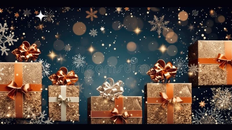 Christmas Gifts on Abstract Light Background. Generative AI Stock ...