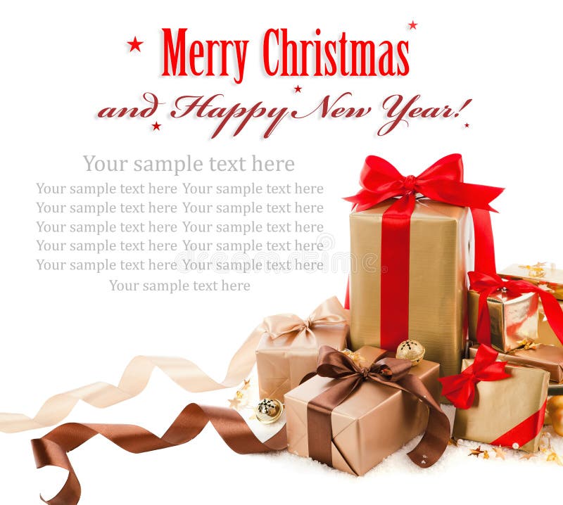 Christmas Gifts stock image. Image of tree, year, boxes - 33755661