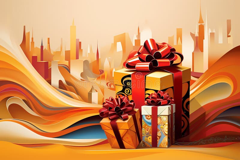 Christmas Gifts and Presents Abstract Graphics Background Stock ...