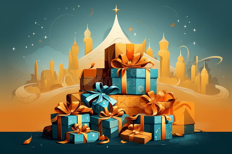 Christmas Gifts and Presents Abstract Graphics Background Stock ...