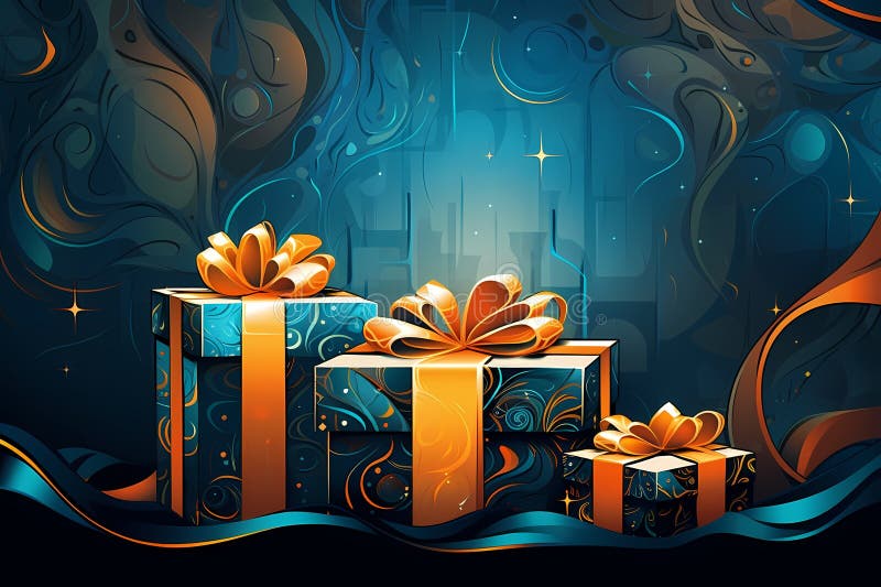 Christmas Gifts and Presents Abstract Graphics Background Stock ...