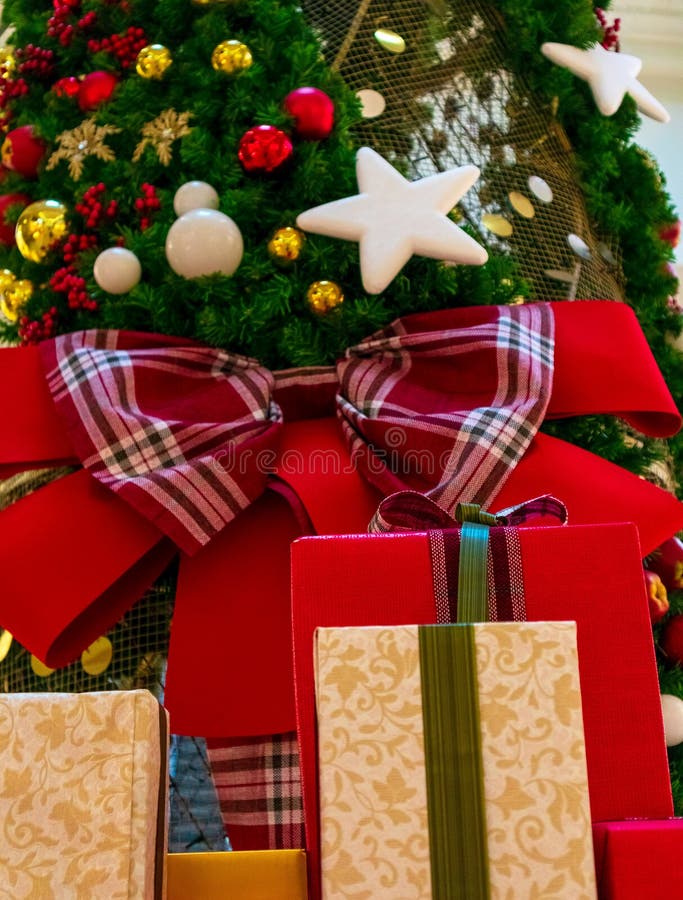 Christmas Gifts Under the Tree Stock Photo - Image of design, white ...