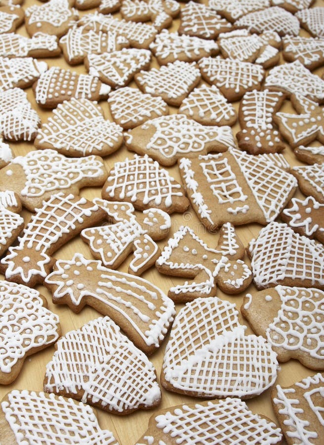Christmas Ginger Bread Cookies Stock Image - Image of ginger, white ...
