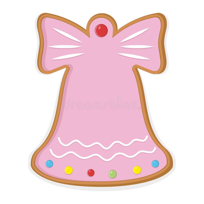 Christmas Ginger Cookies Bell, Color Vector Illustration. Stock Vector - Illustration of ...