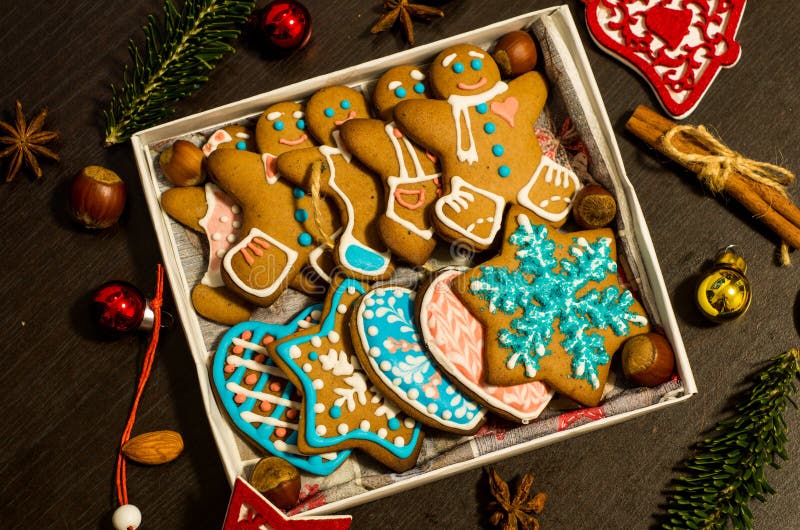 Christmas ginger cookies stock photo. Image of santa - 107150400