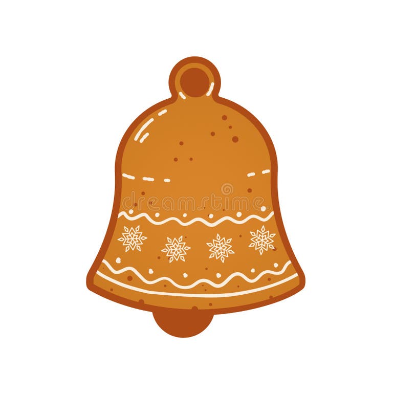 Christmas gingerbread bell stock vector. Illustration of cake - 348840155