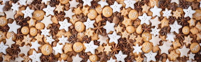 Christmas Gingerbread Cookies Header Stock Illustration - Illustration ...
