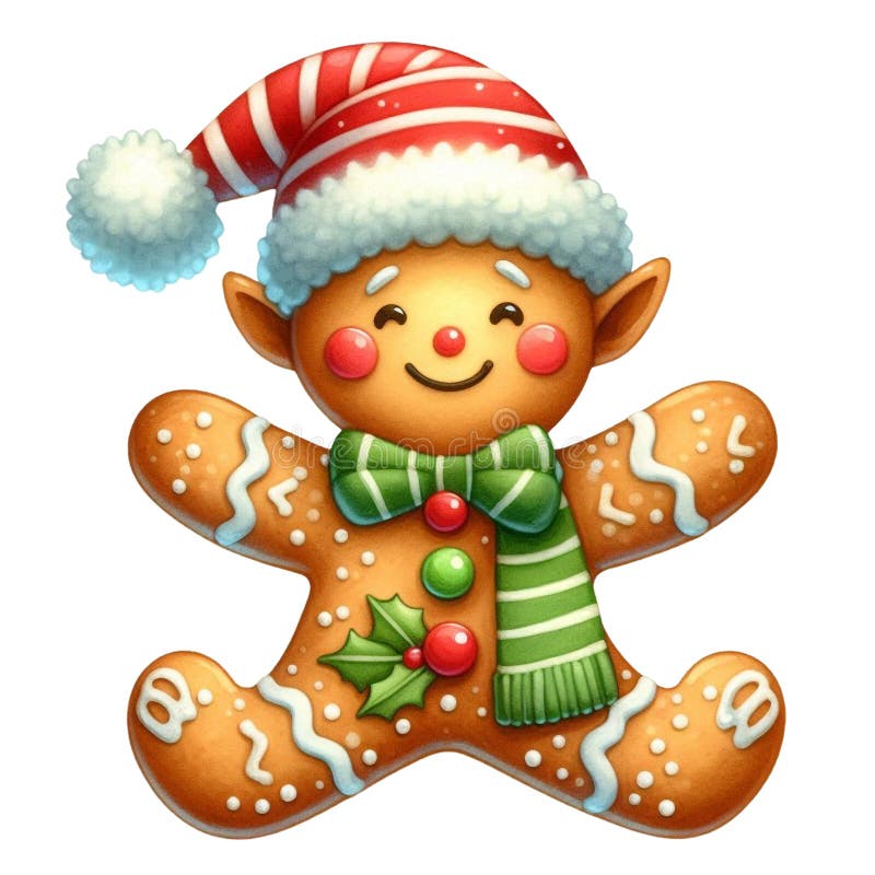 Christmas Gingerbread Elf. Christmas Cookie Stock Illustration ...