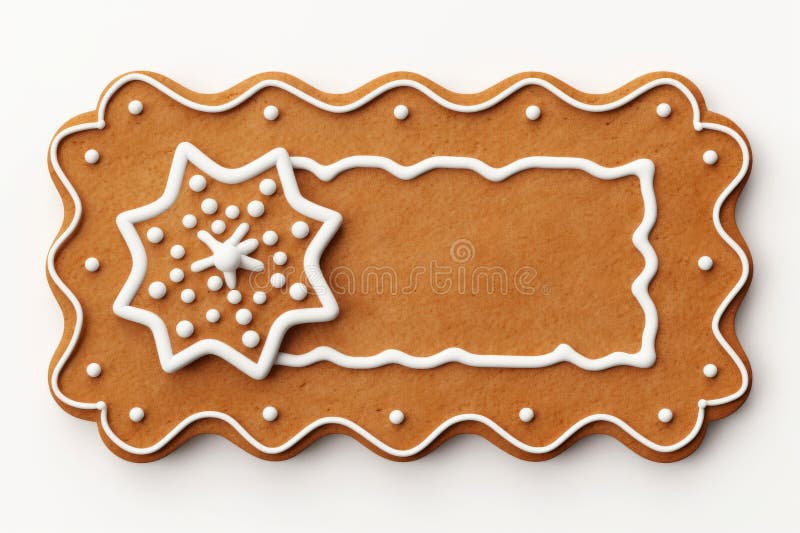 Christmas Gingerbread Frame with White Frosted Design Stock Image ...