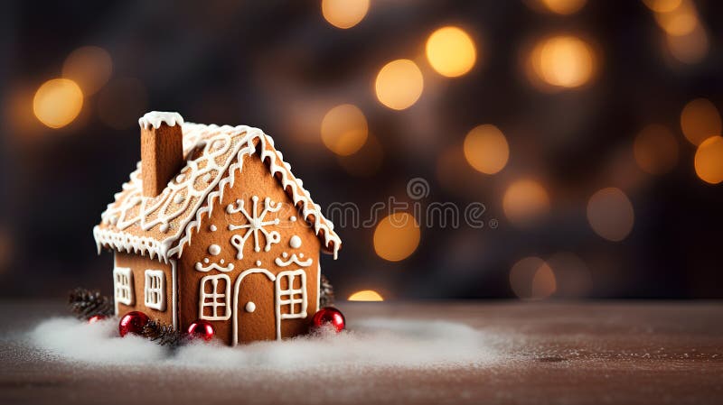 Christmas Gingerbread House Decorated with Icing, AI Generated Stock ...