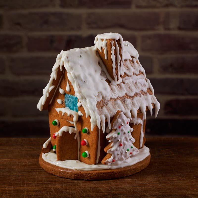 Christmas Gingerbread House Decorated with Sugar Icing and Colorful ...