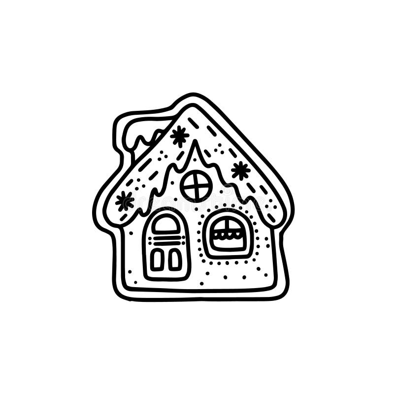 Christmas Gingerbread House.Doodle Style Stock Vector - Illustration of ...