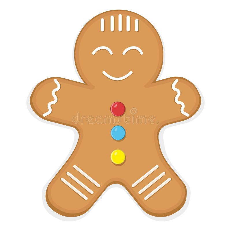 Christmas Gingerbread Man, Color Vector Illustration. Stock Vector ...