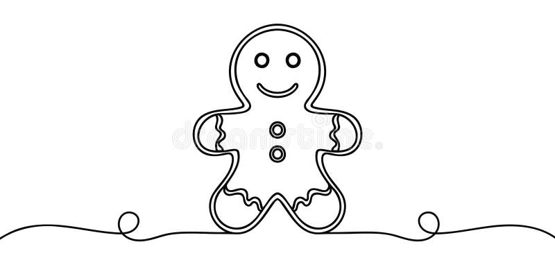 Gingerbread Man Line Art Stock Illustrations – 819 Gingerbread Man Line ...