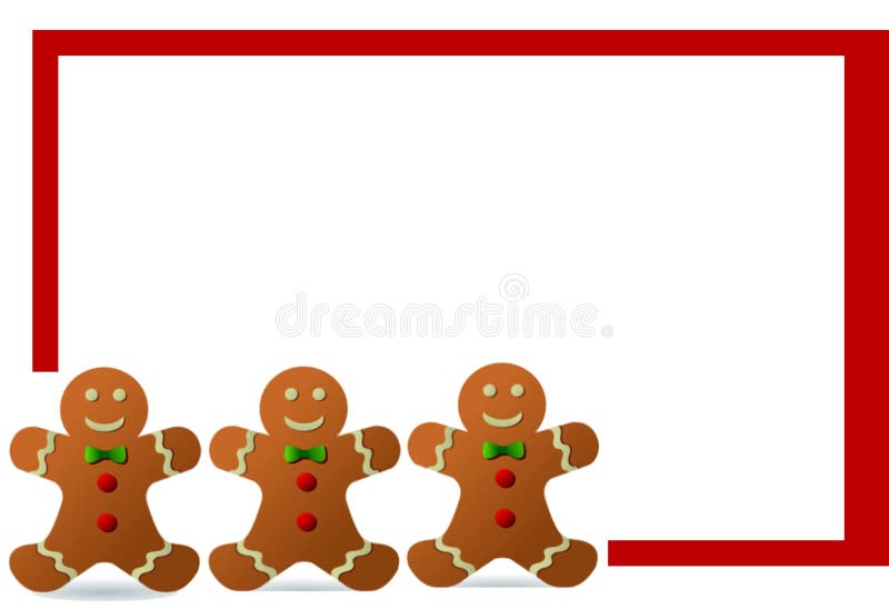 Christmas Gingerbread Man Frame Stock Illustration - Illustration of ...
