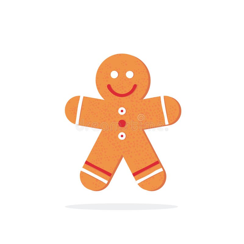 Christmas Gingerbread Man in Flat Style, Vector Stock Vector ...