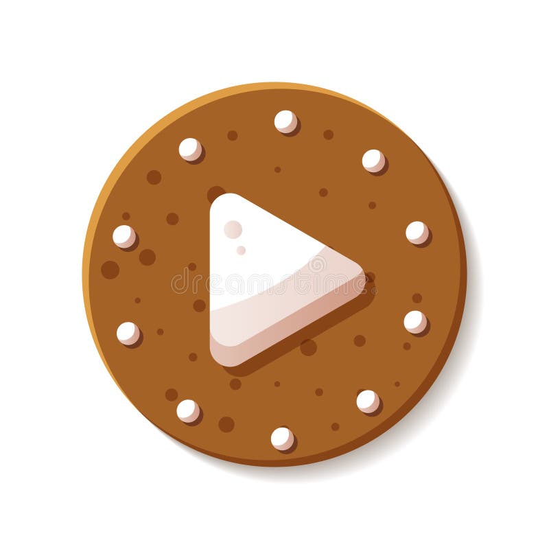 Christmas Gingerbread Play Button with Glaze. Vector Stock Vector ...