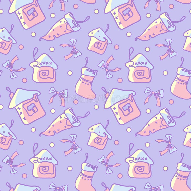 Christmas Gingerbread Seamless Texture. New Year Cartoon Pattern ...