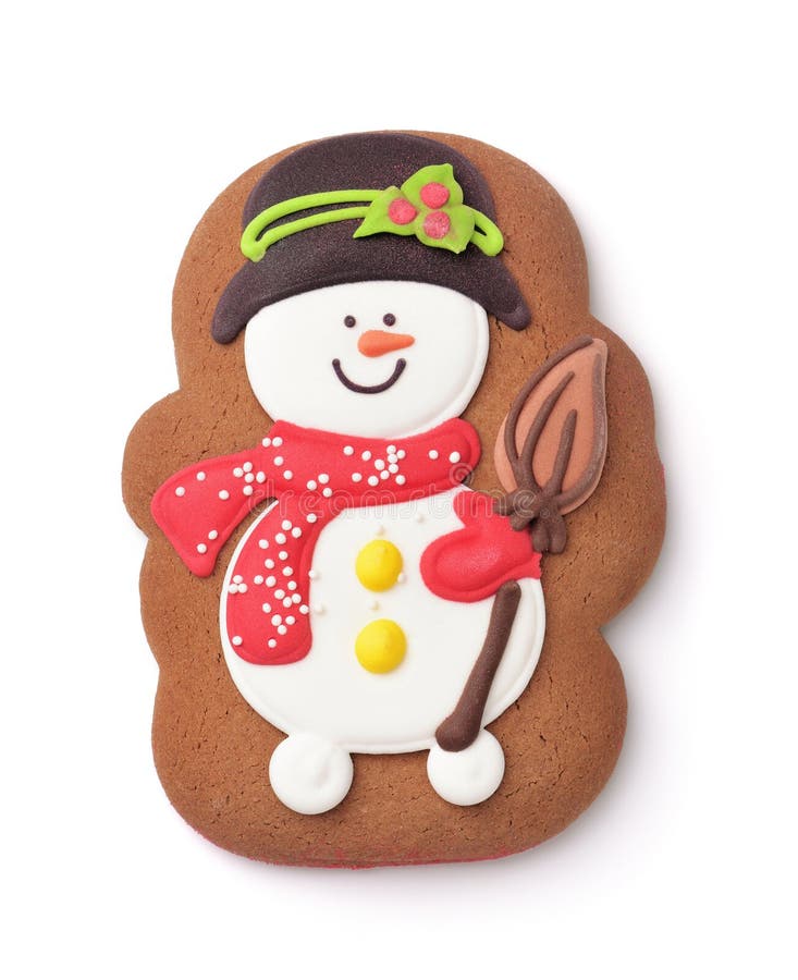 Christmas Gingerbread Snowman Stock Photo - Image of isolated, ornament ...